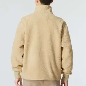 PUMA Relaxed Fit Fleece Jacket With Stand Collar - Brown