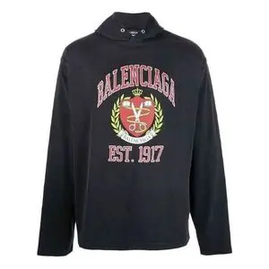 Balenciaga Balenciaga Est. 1917 College Logo Hoodie Black