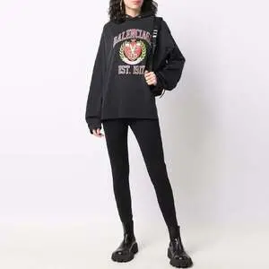Balenciaga Est. 1917 College Logo Hoodie - Black