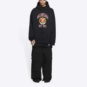 Balenciaga Est. 1917 College Logo Hoodie - Black