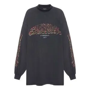 Balenciaga Offshore Long Sleeve T-shirt Oversized - Black Faded