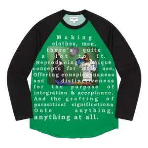 Supreme X Bernadette Corporation Raglan L/s Top 'green Black - Green/black