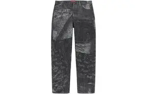 Supreme Archive Denim Jacquard Regular Jean - Dark Blue
