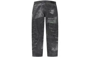 Supreme Archive Denim Jacquard Regular Jean - Dark Blue