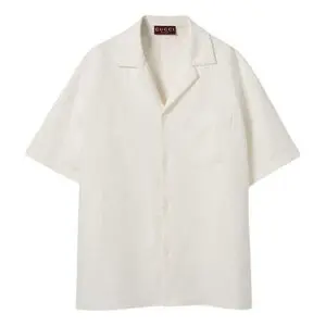 Gucci Linen Blend Gg Canvas Shirt - White