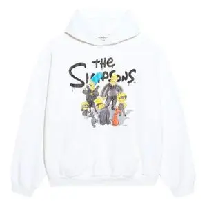 Balenciaga X The Simpsons Cotton Hoodie Wide Fit - White