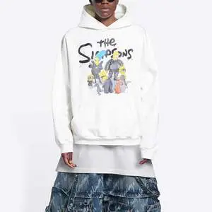 Balenciaga X The Simpsons Cotton Hoodie Wide Fit - White