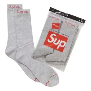 Supreme Supreme Hanes Crew Socks 4 Pack Heather Grey