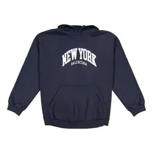 Balenciaga New York" Hoodie - Navy/white
