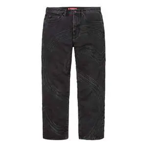 Supreme S Logo Loose Fit Jeans - Black