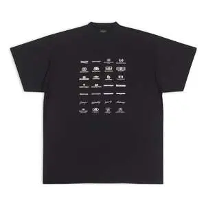 Balenciaga Archives Logos T-shirt Oversized - Black