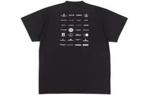 Balenciaga Archives Logos Oversized T-shirt - Black