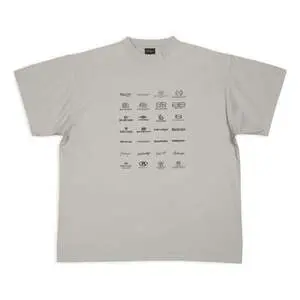 Balenciaga Balenciaga Archives Logos Oversized T-Shirt Light Grey