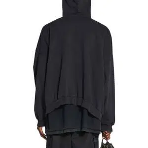 Balenciaga Oversized Popover Hoodie - Black/white