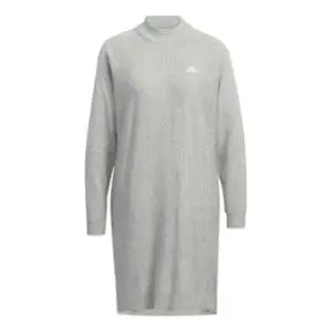 Adidas 3-stripes Long Sleeve Sweater Dress Asia Sizing - Grey