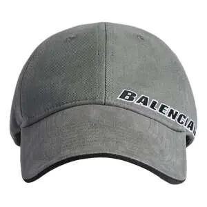 Balenciaga Tilted Typo Cap - Dark Heather Grey