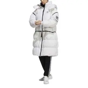 Adidas Long Zip Down Jacket - White