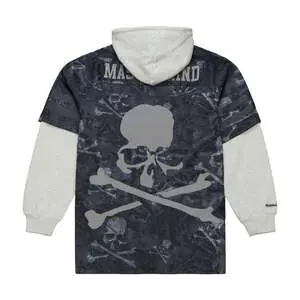 Mitchell & Ness X Mastermind Print Jersey Hoodie 'charcoal Ash