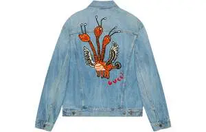 Gucci X Freya Hartas Animal Embroidered Denim Jacket