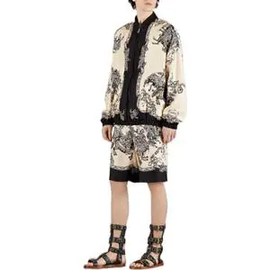 Gucci Silk Shorts With Roi Soleil Print