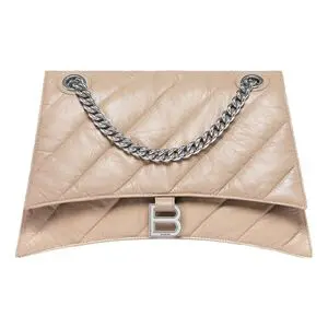 Balenciaga Crush Medium Chain Bag Quilted - Light Brown