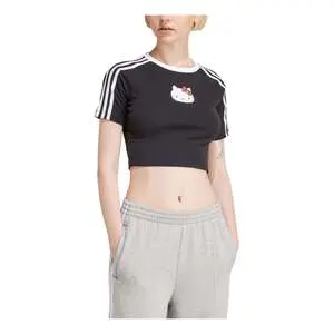 Adidas X Hello Kitty Cropped T-shirt - Black