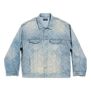 Balenciaga Bal Diagonal Allover Oversized Jacket 'light Japanese Ring Denim - Blue