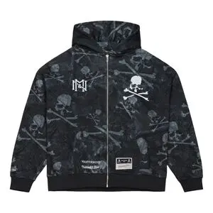 Mitchell & Ness X Mastermind Print Full-zip Hoodie Jacket - Charcoal