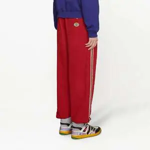 Gucci Military Cotton Drill Pants With Buckles - Red