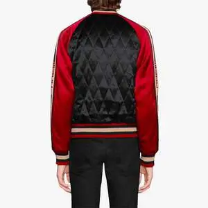 Gucci Reversible Acetate Bomber Jacket Red
