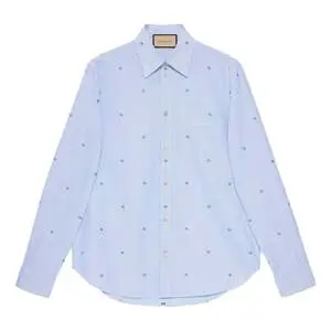 Gucci Striped Cotton Poplin Shirt 'light Blue White - Light Blue/white