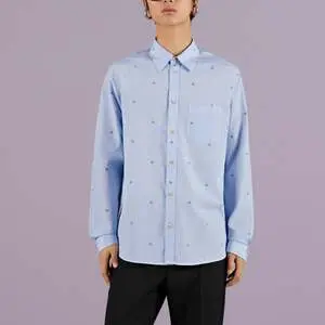 Gucci Striped Cotton Poplin Shirt 'light Blue White