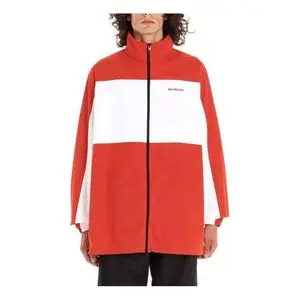 Balenciaga Two-tone Full Zip Jacket 'red White - Red/white