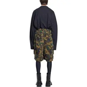 Balenciaga Camouflage Cargo Kick Shorts