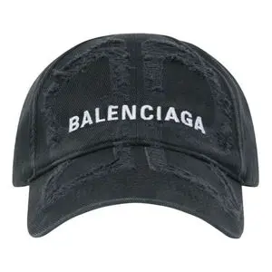 Balenciaga Laser Destroyed Baseball Cap - Black/white