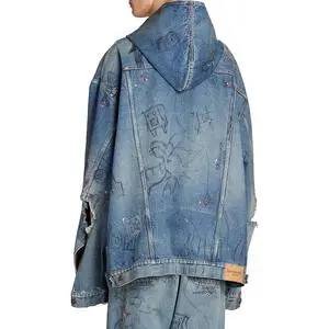 Balenciaga Oversized Embroidered Denim Jacket