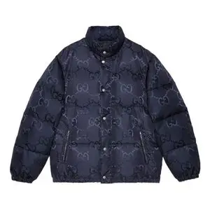 Gucci Jumbo Gg Canvas Down Jacket - Blue