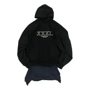 Balenciaga Oversized Patched Hoodie - Black