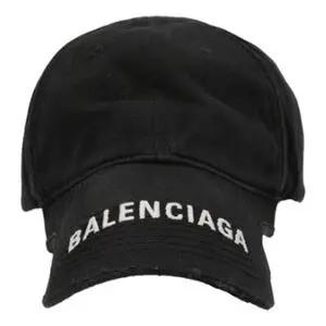 Balenciaga Hat Notch Logo Visor Cap - Black