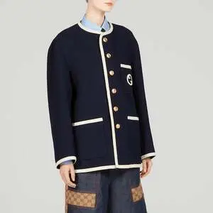 Gucci Retro Tweed Jacket With Embroidery