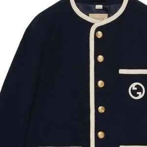 Gucci Retro Tweed Jacket With Embroidery