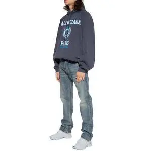 Balenciaga Est. 1917 College Logo Hoodie - Navy