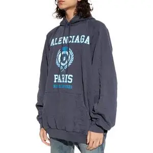 Balenciaga Est. 1917 College Logo Hoodie - Navy