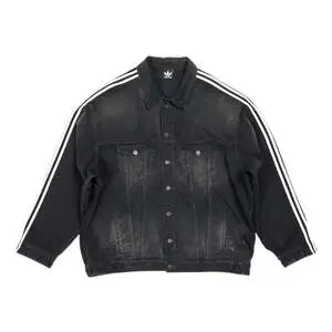 Balenciaga X Adidas Oversized Denim Jacket - Black