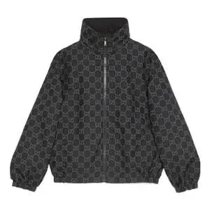 Gucci Reversible Gg Ripstop Nylon Jacket 'black Grey - Black/grey