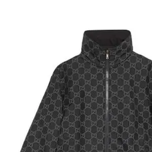Gucci Reversible Gg Ripstop Nylon Jacket 'black Grey