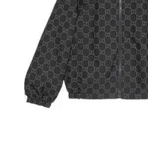 Gucci Reversible Gg Ripstop Nylon Jacket 'black Grey