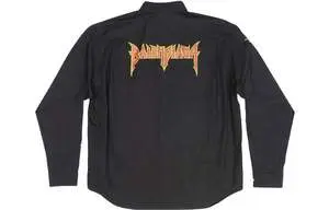 Balenciaga Metallica Long Sleeve Shirt Oversized Fit 'black Orange