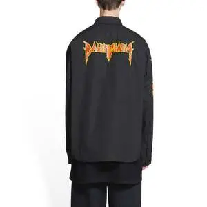 Balenciaga Metallica Long Sleeve Shirt Oversized Fit 'black Orange