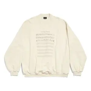 Balenciaga Ss24 Logo With Sheet Music Sweater 'beige - Beige/black